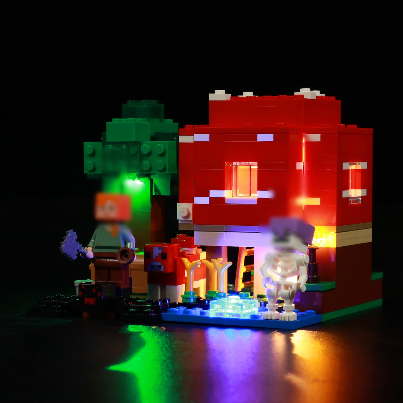 Xunsan LED Light Kit for Lego Minecraft The Mushroom House 21179 Building Blocks, Lighting Kit Designed for Lego 21179 Set, Standard Version - NOT Included Lego Model