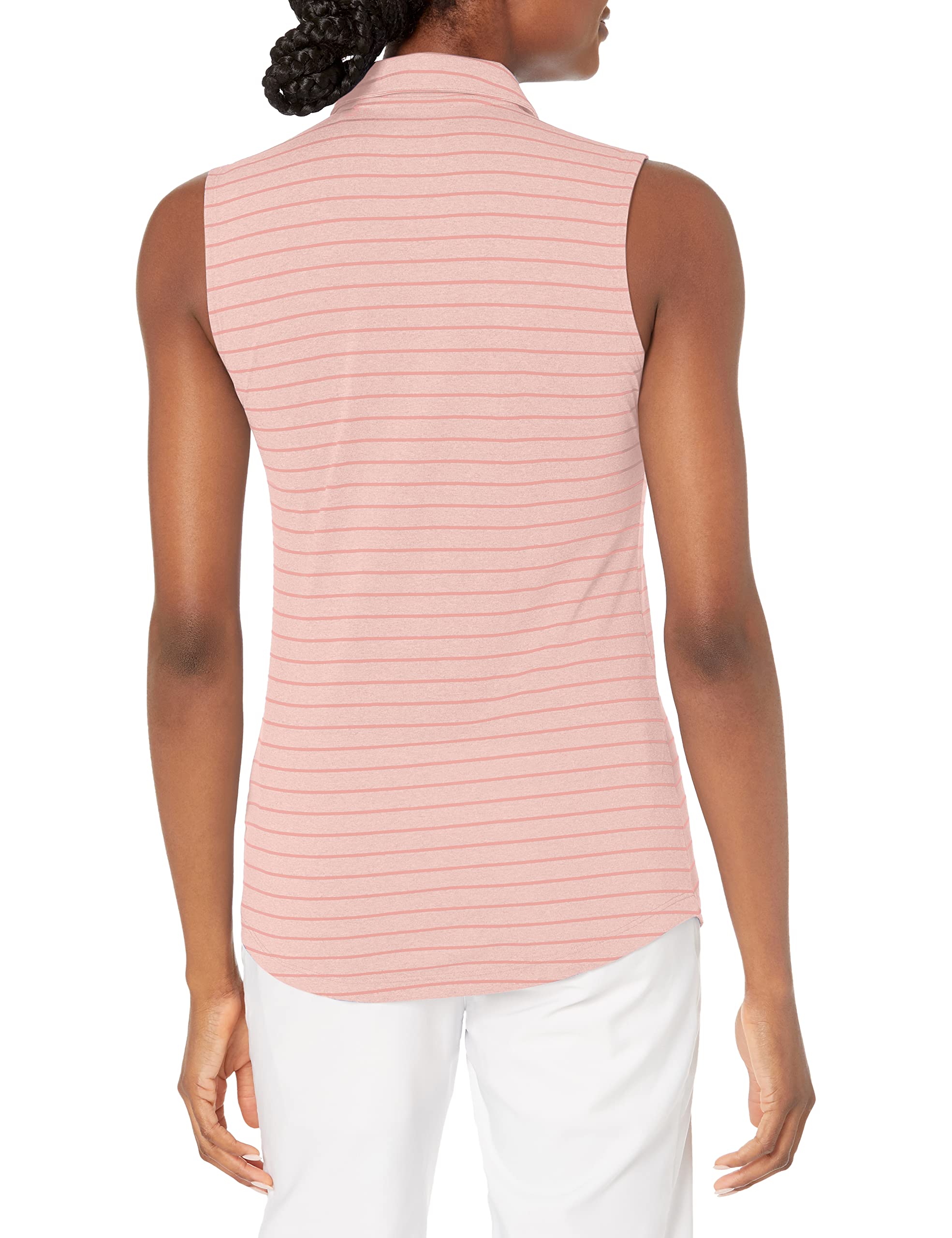 Puma Golf 2019 Women's Rotation Stripe Sleeveless Polo, BRIDAL ROSE, Large