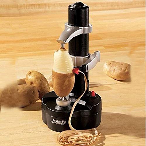 New Electric Spiral Apple Peeler Slicer Fruit Potato Peeling Automatic Battery Powered Machine with Charger European Plug新型电动螺旋苹果削皮器切片机水果土豆削皮自动电池供电机带充电器欧规插头