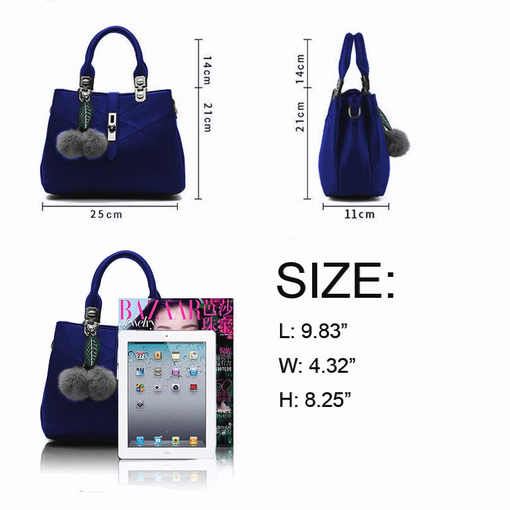 xusyuh FINETOO Women's Bags Autumn and Winter Trend Big Bag Shoulder Messenger Handbag Large Capacity Female Bag (Deep Blue)