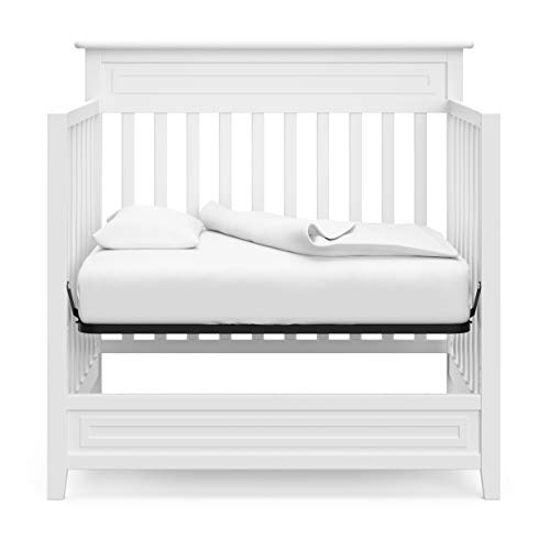 Storkcraft Petal 4-in-1 Convertible Mini Crib (White) β GREENGUARD Gold Certified, Converts to Daybed and Twin-Size Bed, Includes Bonus 2.75-inch Mini Crib Mattress, Mini Crib with Mattress Included