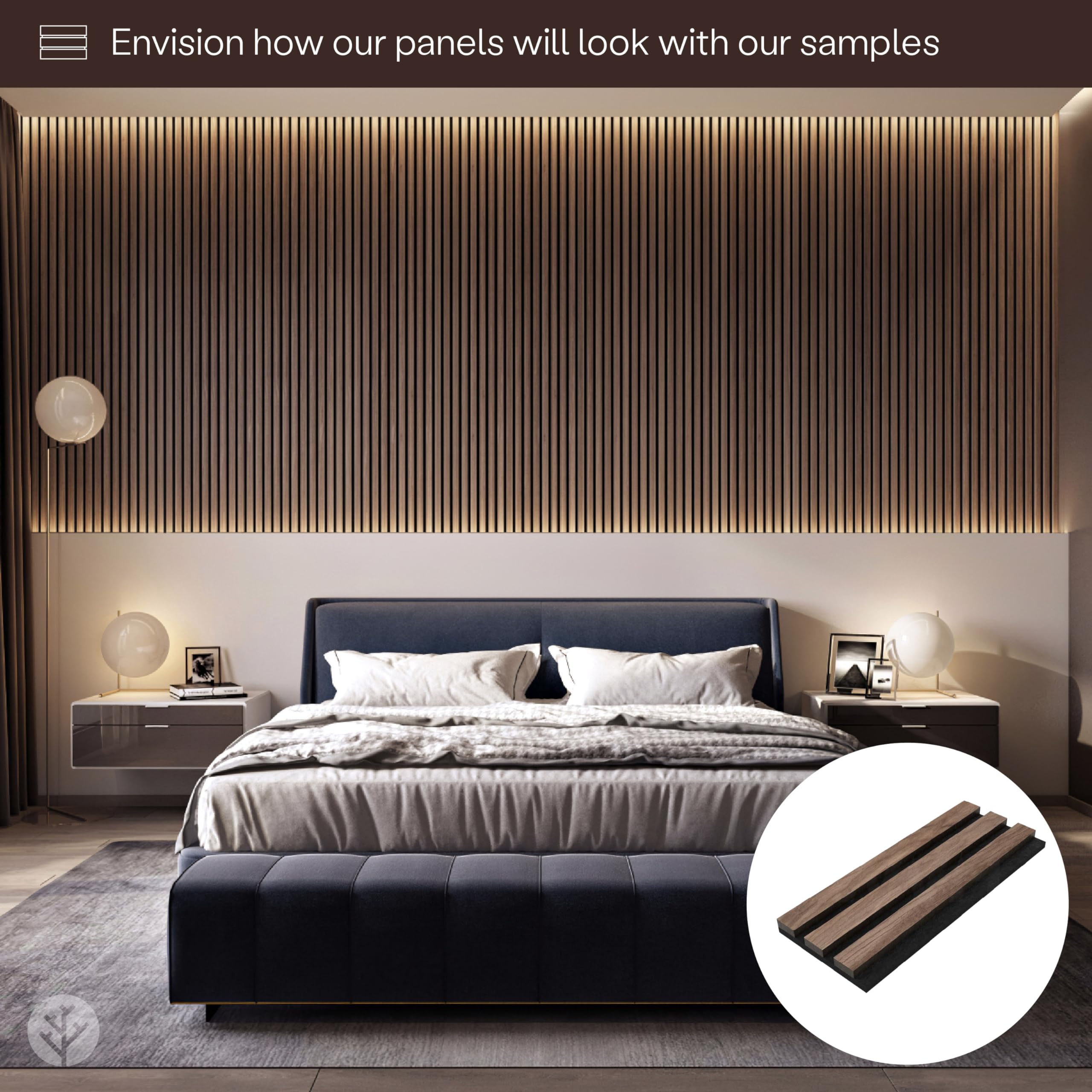 WVH Slatpanel Acoustic Wood Wall Panels - Soundproof Slatted Wood Panels for Wall and Ceiling (β6 x 4" x 0.78") - 3D Textured Panel for Interior Wall Decor for Homes, Offices, Studios