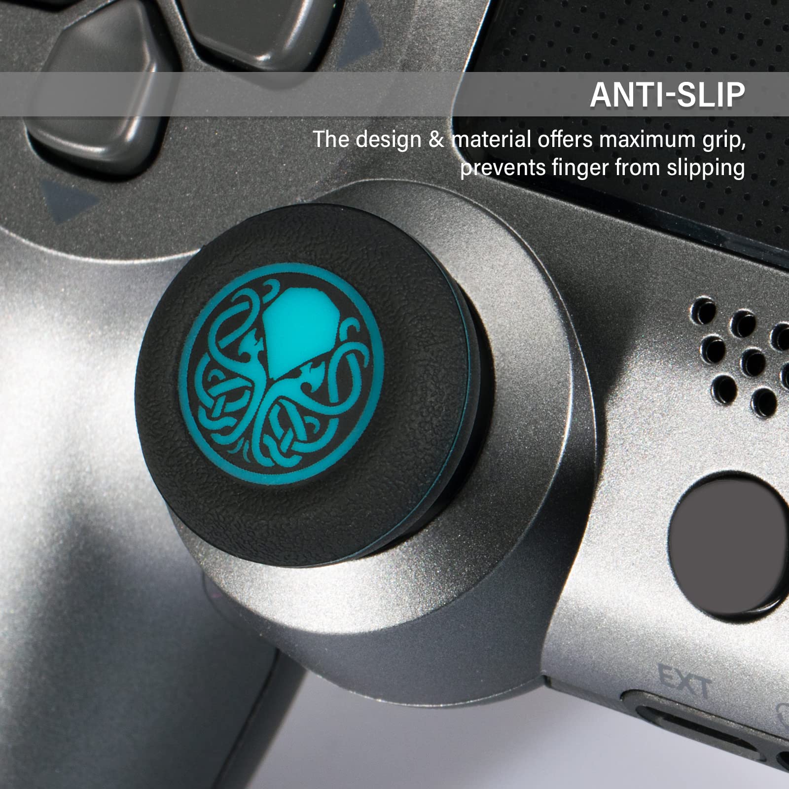 Playrealm Soft Rubber Silicone Printing Thumb Grip Cover x 4 for PS5, PS4, Xbox Series X/S, Xbox One, Switch PRO Controller(Unspeakable Pack)