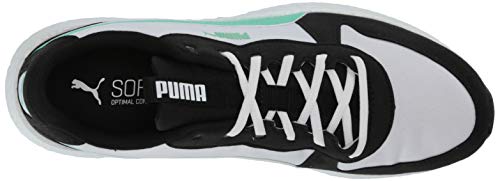 Puma Men's NRGY Neko Sneaker, Black White-Green Glimmer, 7 M US