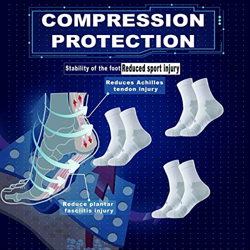 SOLAX Mens Coolmax Cotton Nylon Athletic Sport Ankle Quarter Hiking & Running Socks 3 Pairs