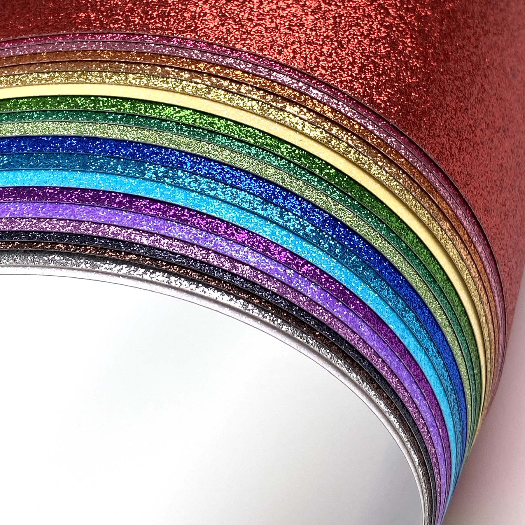 No Shed Glitter Cardstock Paper, 48 Sheets 24 Colors, Premium Glitter Paper for Crafts, Projects, Card Making, Cricut and Die Cutting, 300GSM