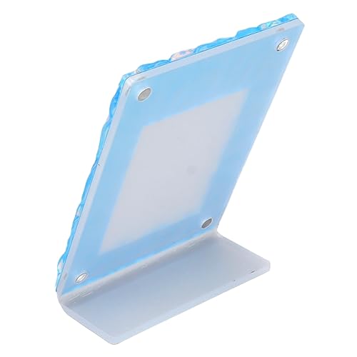 Picture Frame, Easy Cleaning Clear Table Top Photo Frame Acrylic Robust for Cards (Dazzling Color (Stone Head Pattern))