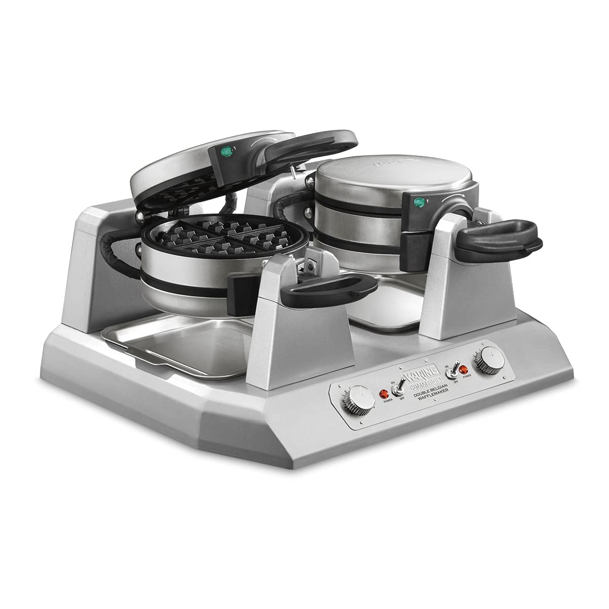 Waring Commercial WW300BX Double Side by Side Belgian Waffle Maker, Coated Non Stick Cooking Plates, Produces 75 Waffles Per Hour,208V, 2700W, 6-15 Phase Plug