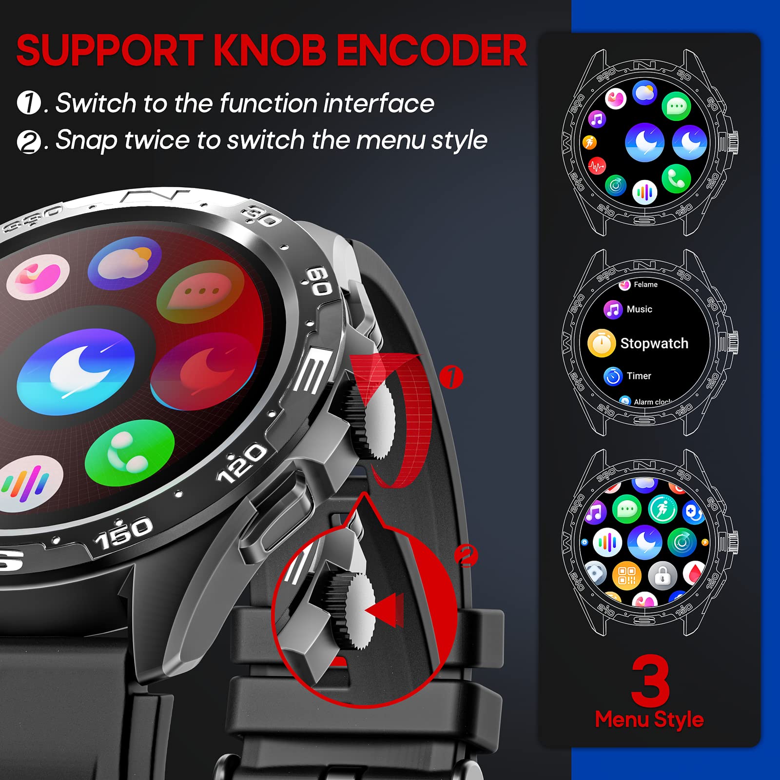 ZKCREATION Smart Watch Answer Call Fitness Tracker for Android iOS Phones Smartwatch for Women Men