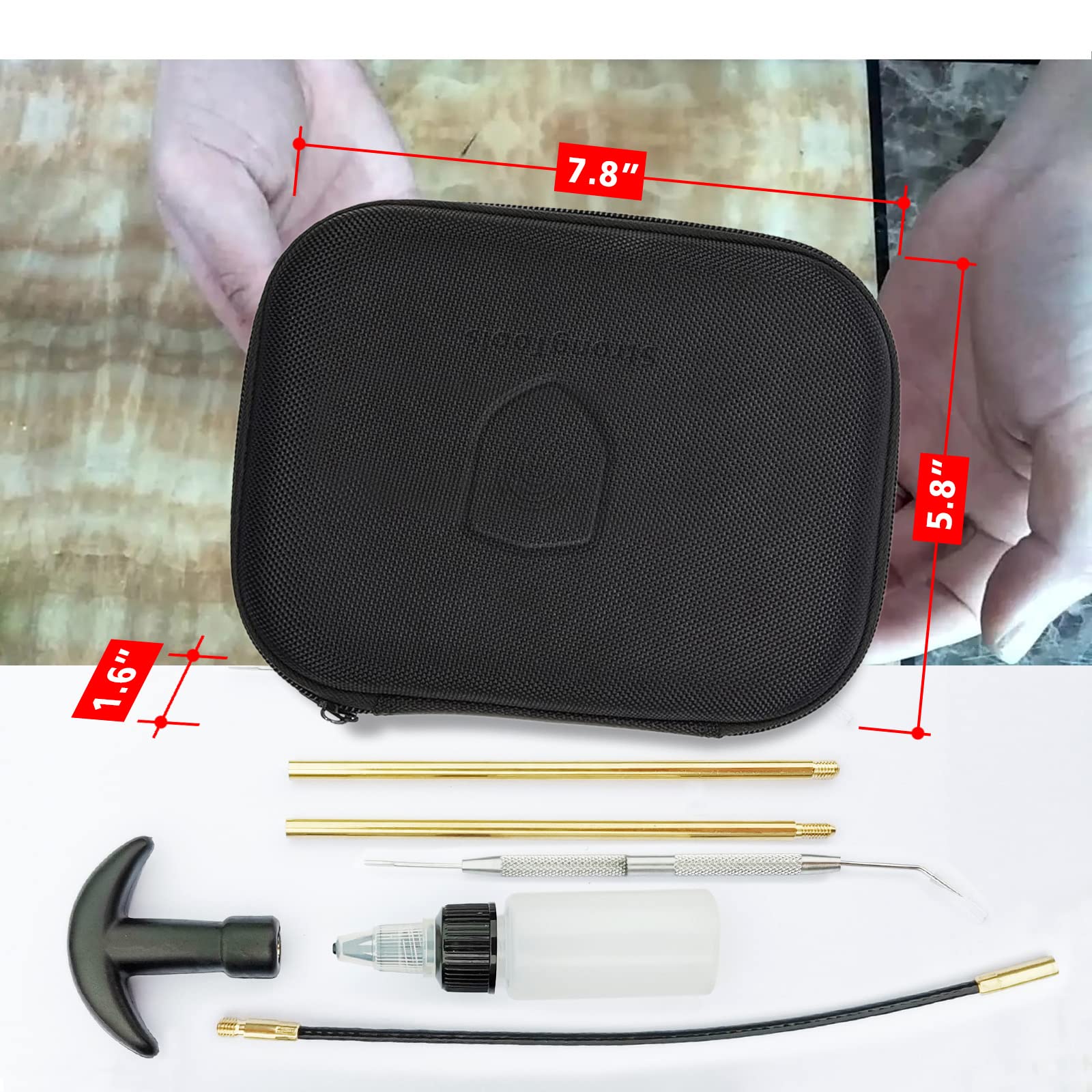StrongTools 26pcs Gun Cleaning Kit-Barrel Cleaning Tools for Rifle-Shotgun-Handgun Include Gun Brushes, Gun Brass Slotted Tip Adapters and Bore Mops