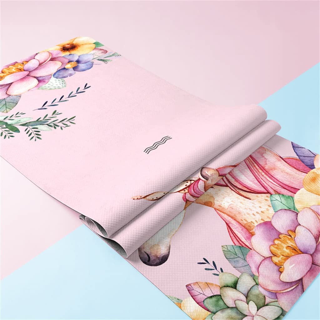 SHZBCDN TPE Rubber Yoga Mat Portable Folding Fitness Mat with Position Line Blanket (Color : B, Size : 186 * 68cm)