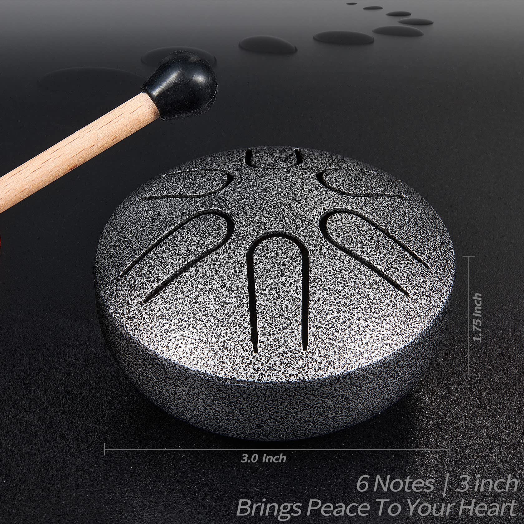 Steel Drum 3 Inch 6 Note Steel Tongue Drum Handpan Drum MiNi Instrument