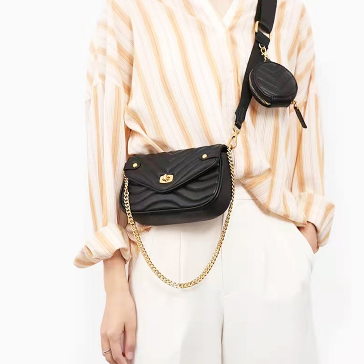 YXBQueen Small Crossbody Bag for Women With Coin Purse Pouch Multi Pocket Chain Strap Side Shoulder Handbag Crossbody Bag Laides Designer Bags