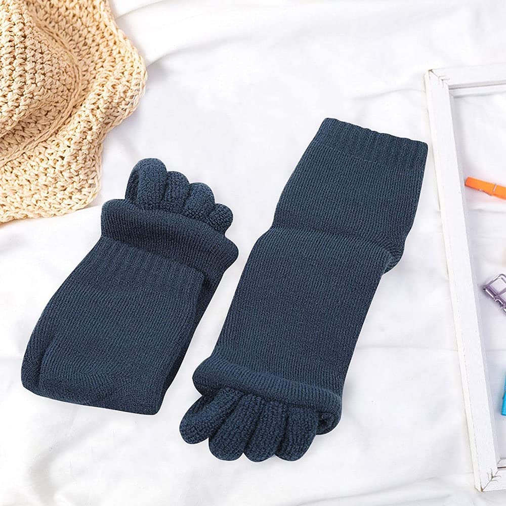 TOLHYUN Toe Separator Socks Foot Correction Socks,Women's Toeless Socks,3 Pairs of Five Toe Separation Socks for Yoga Exercise Gym