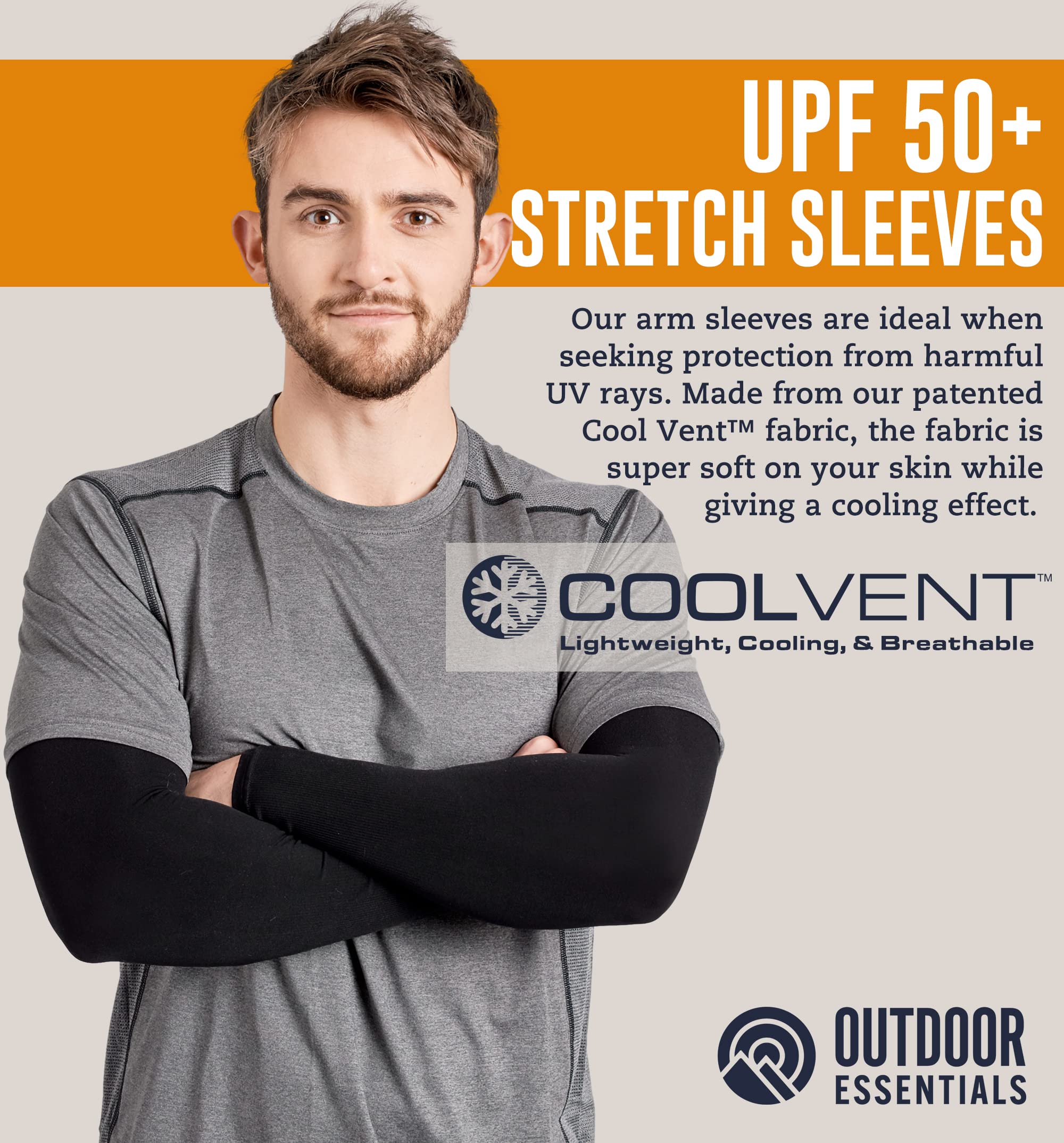 OutdoorEssentials UV Sun Protection Arm Sleeves - Compression Arm Sleeve, UV Arm Sleeves for Men,Women - Sports Cooling Sleeves, Baseball, Golf