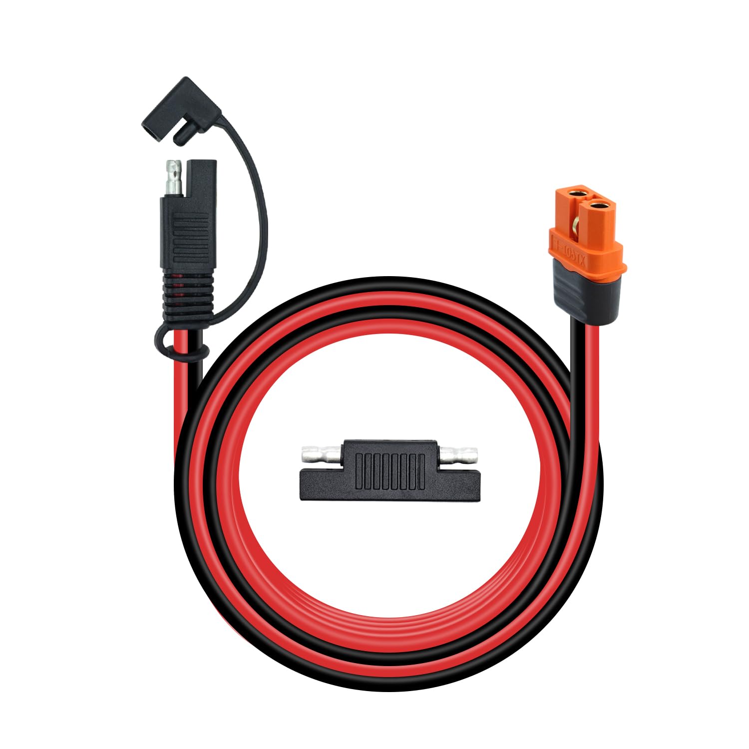 RIIEYOCA SAE to XT60I-F Connector Adapter,12AWG Cable SAE Solar Panel Connect,with SAE Reverse Adapter for Portable Power Station & Solar Generator(1M)