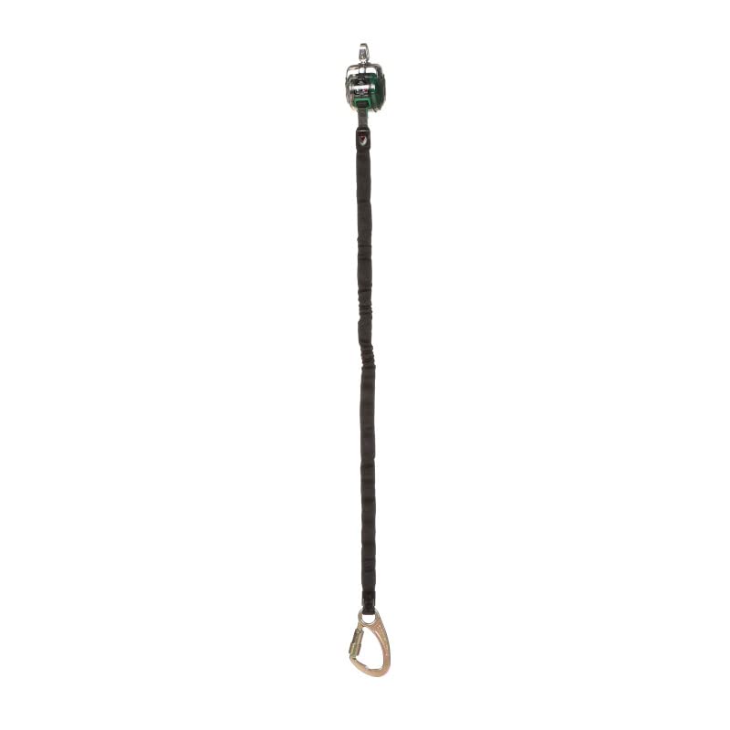MSA 63041-00A V-TEC Mini Personal Fall Limiter - 9' (2.7m), Tie-Back, FP5K Snaphook Anchorage Connection, Steel Carabiner Harness Connection, Retractable Web Lanyard