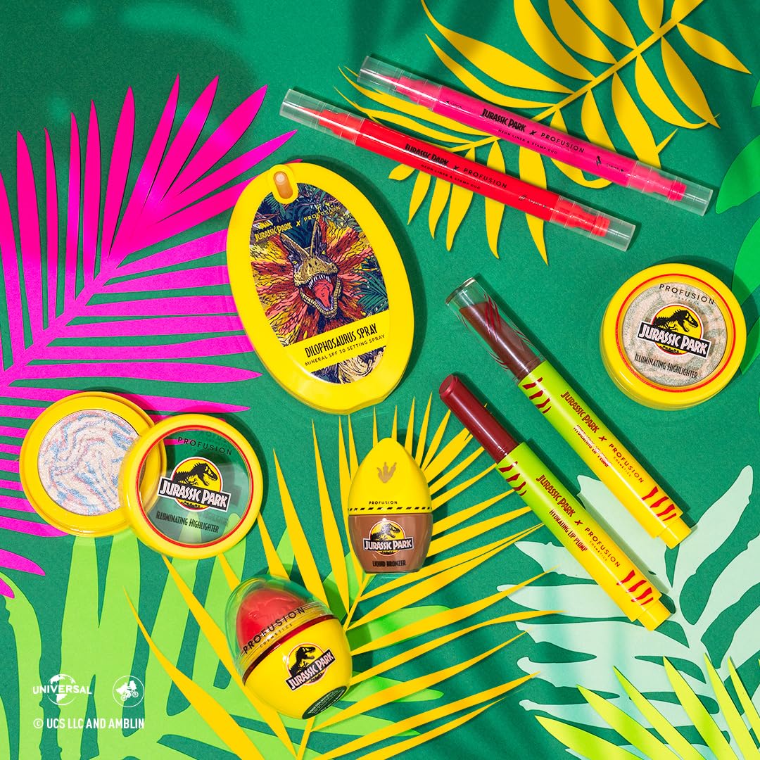 Profusion Cosmetics Hydrating Lip Plump - Jurassic Park Theme, Nourishing Formula with Vitamin E, Vegan, Cruelty-Free Lip Balm & Gloss, Moisturizing Gloss for Radiant Lips, SUMMER 1993