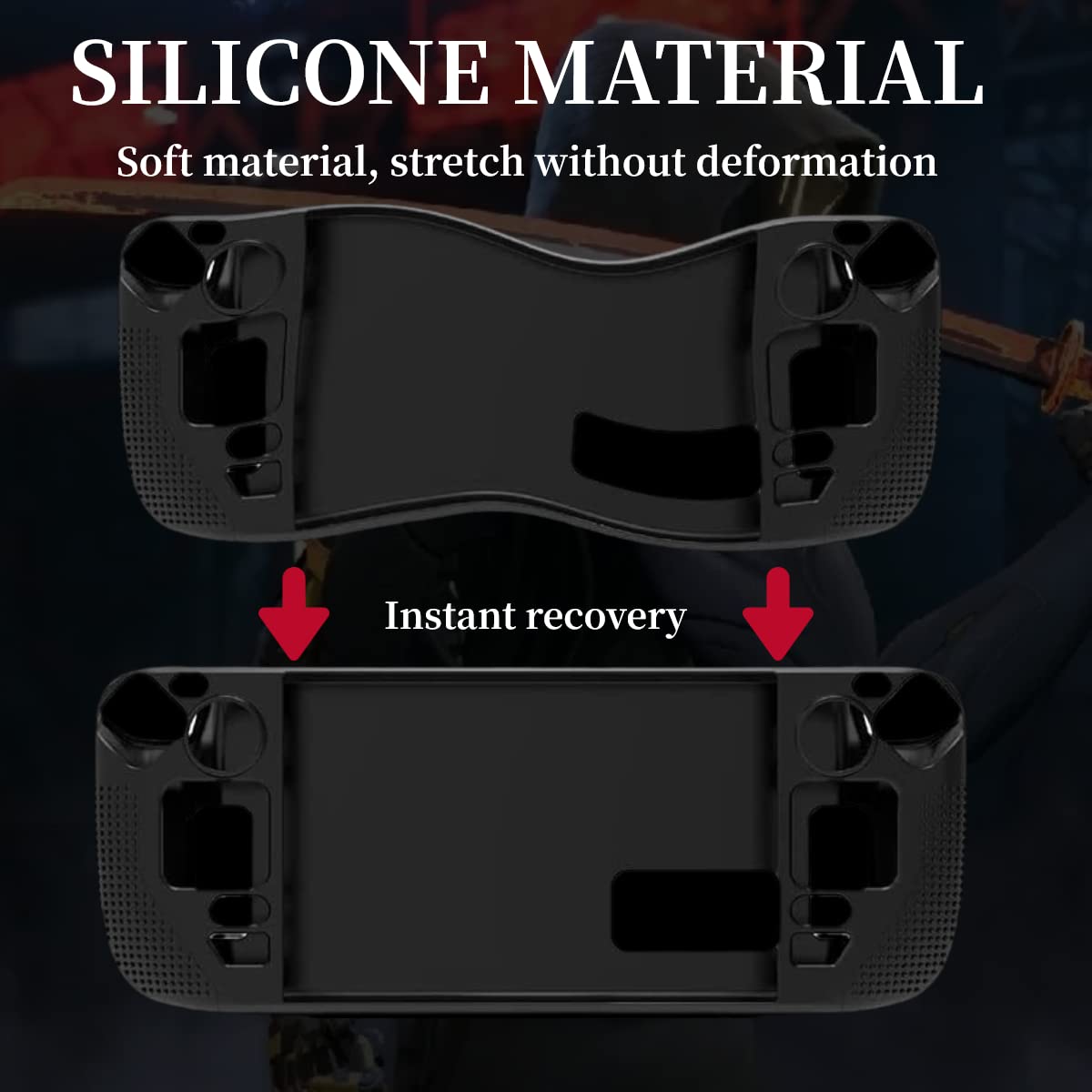 Silicone Case for Steam Deck Game Console with HD Screen Protector, arVin Full Wrap Silica Gel Protective Cover Skin Accessories for Steam Deck, Anti-Slip/Sweat Proof/Scratch Resistant/Shock Proof