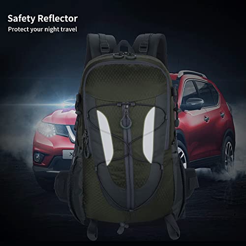 Russel Molly 30L Backpacking Backpack - Lightweight, Durable, Nice Pull Loop, Reflective, Ideal for Outdoor, Hiking, Camping - Unisex X-Shaped Drawstring Design, Army Green