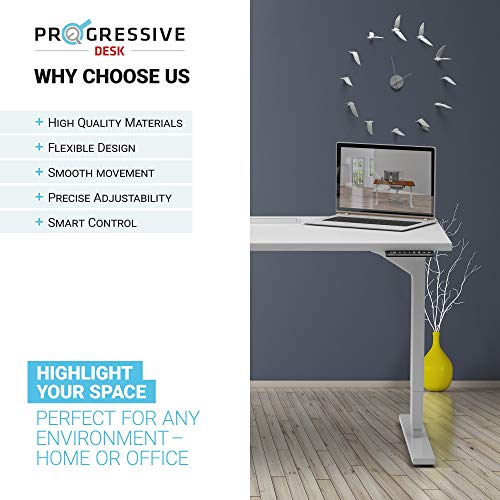 PROGRESSIVE AUTOMATIONS Desk L Shaped Standing Desk 78"" x60, Corner Standing Desk Adjustable Height, sit Stand Home Office Desk Electric - Corner Ryzer, Dark Walnut, White Frame