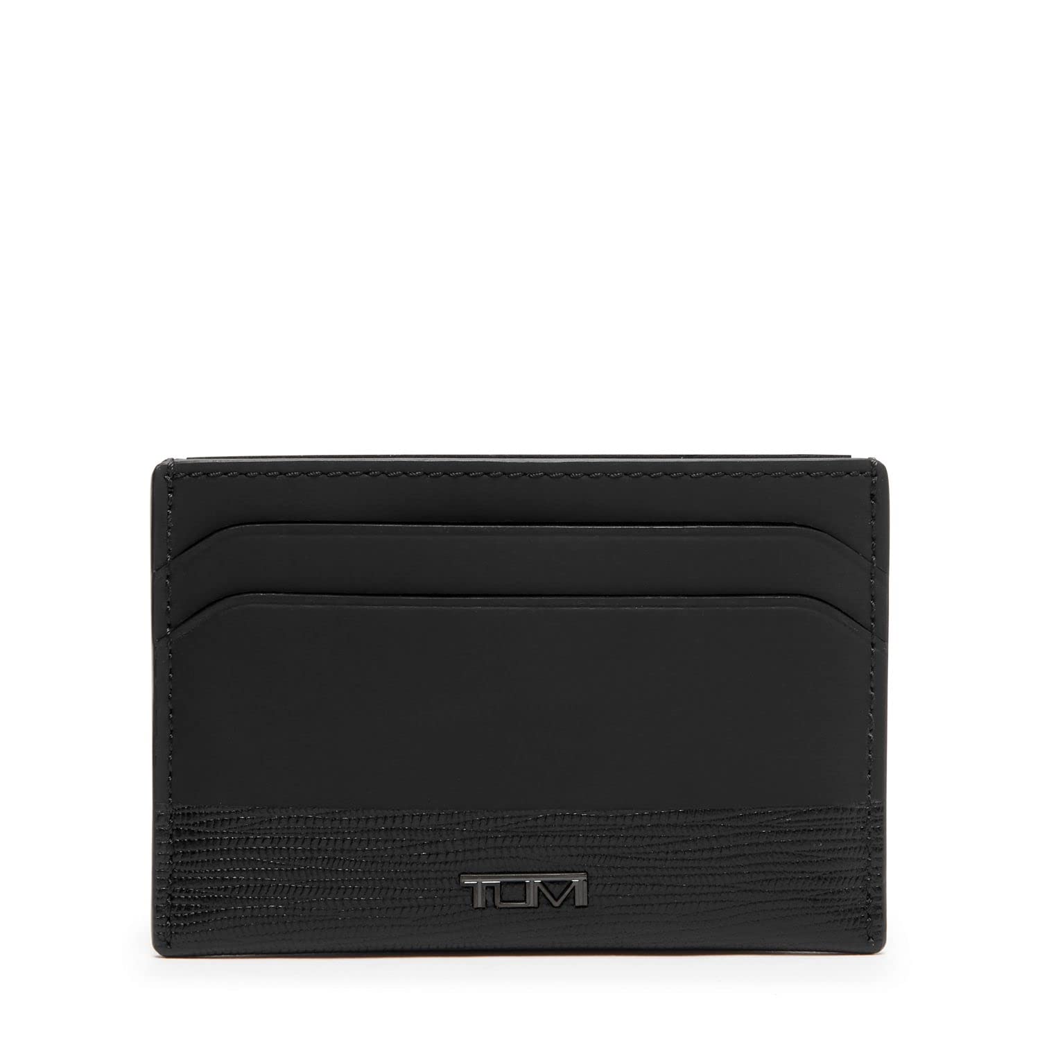 TUMI - Nassau Slim Card Case - Slim Wallet Card Holder for Men & Women - Thin Wallet - Soft Nappa Leather Material - Black/Black