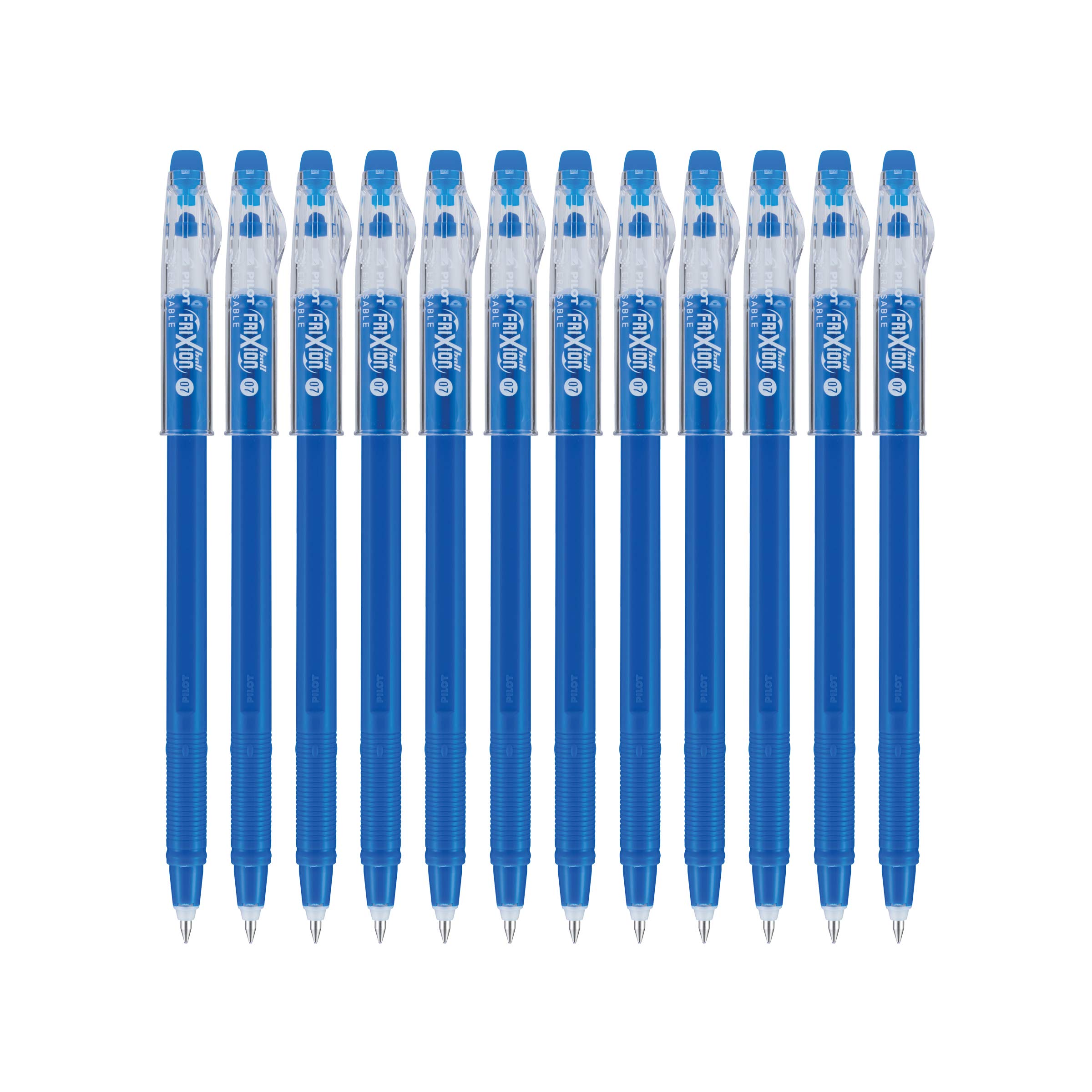 Pilot, FriXion ColorSticks Erasable Gel Ink Pens, Fine Point 0.7 mm, Pack of 12, Blue