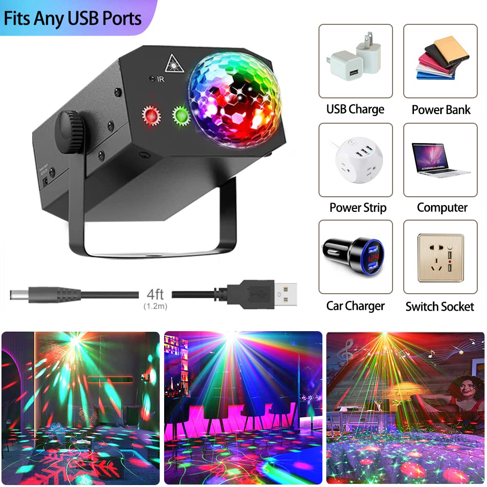 Party Lights, Disco Ball Lights,Dj Disco Lights,Rave Lights Stage Light Strobe Lights Laser Lights Sound Activated with Remote Control for Xmas Club Bar Parties Holiday Dance Christmas Birthday …
