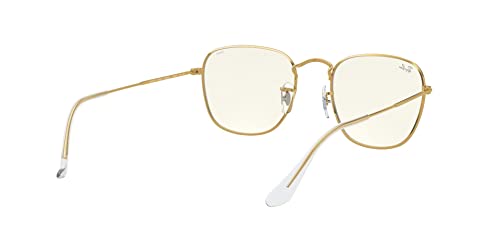 Ray-Ban RB3857 Frank Polarized Square Glasses, Legend Gold/Clear to Grey Photochromic Blue Light Filtering, 51 mm