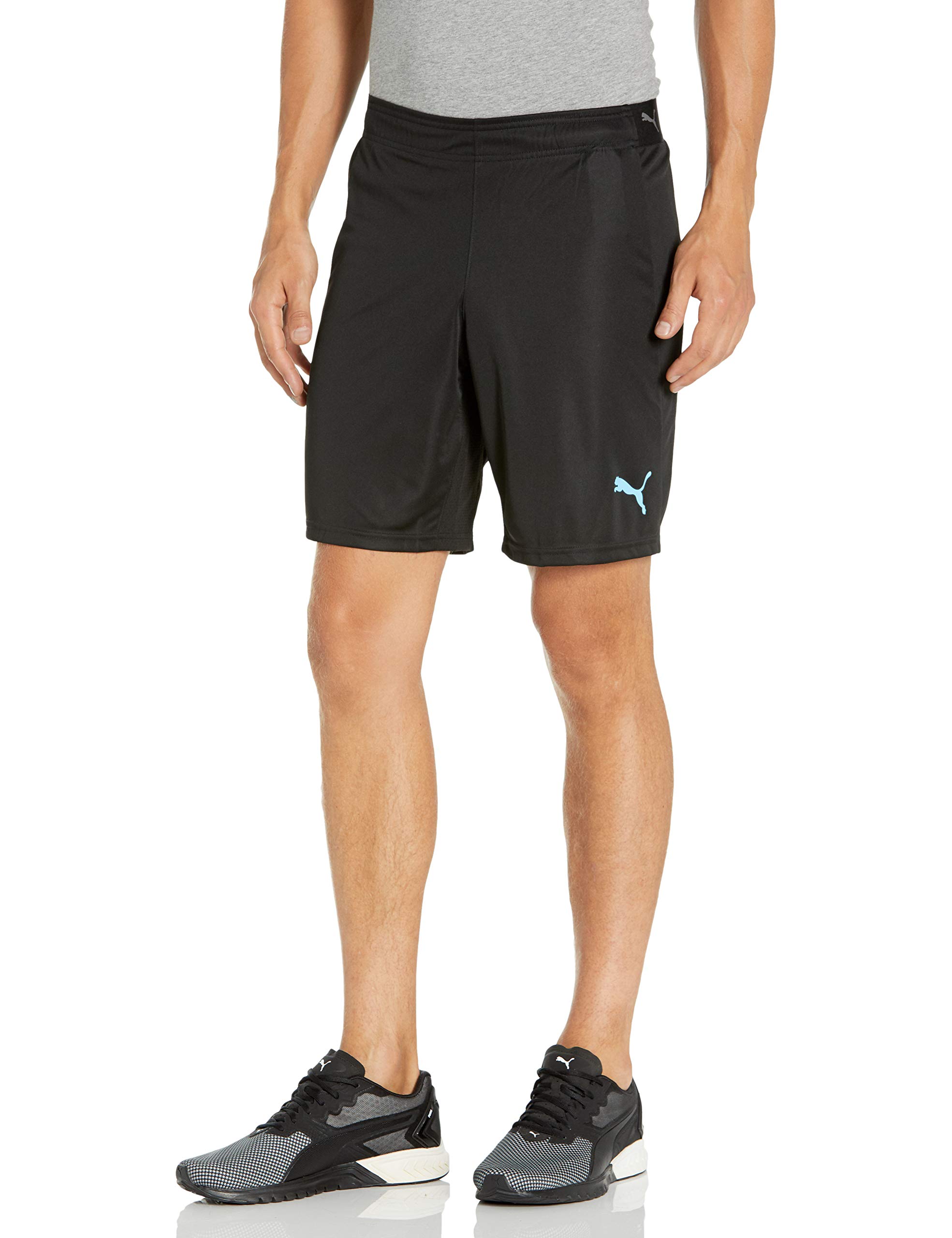 PUMA Men's FTBLNXT Shorts, Black/Luminous Blue, S