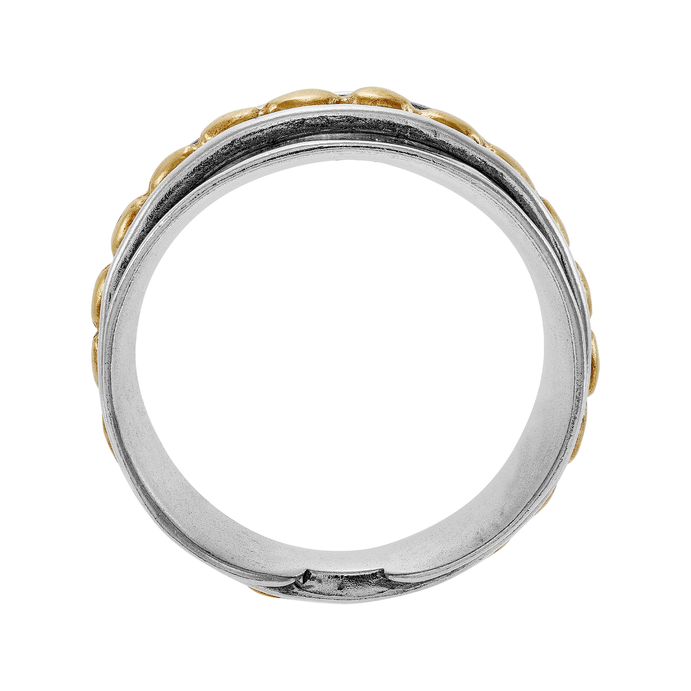 Silpada 'Golden Dotted Line' Sterling Silver and Brass Ring, Size 10, Size 10
