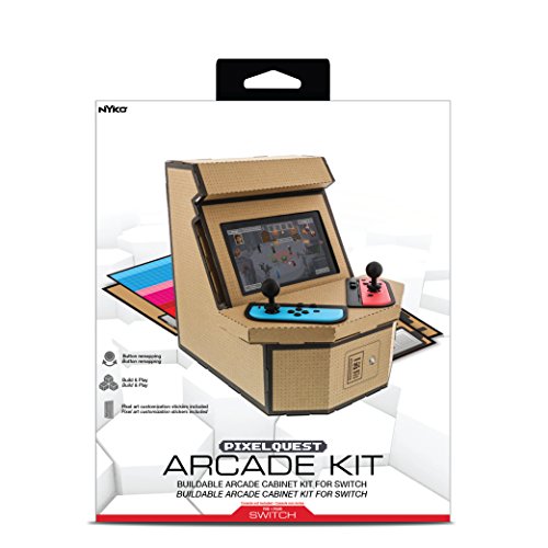 Nyko PixelQuest Arcade Kit - Constructible Arcade Kit with Customizable Pixel Art Sticker Kit and Arcade Stick Toppers for Nintendo Switch