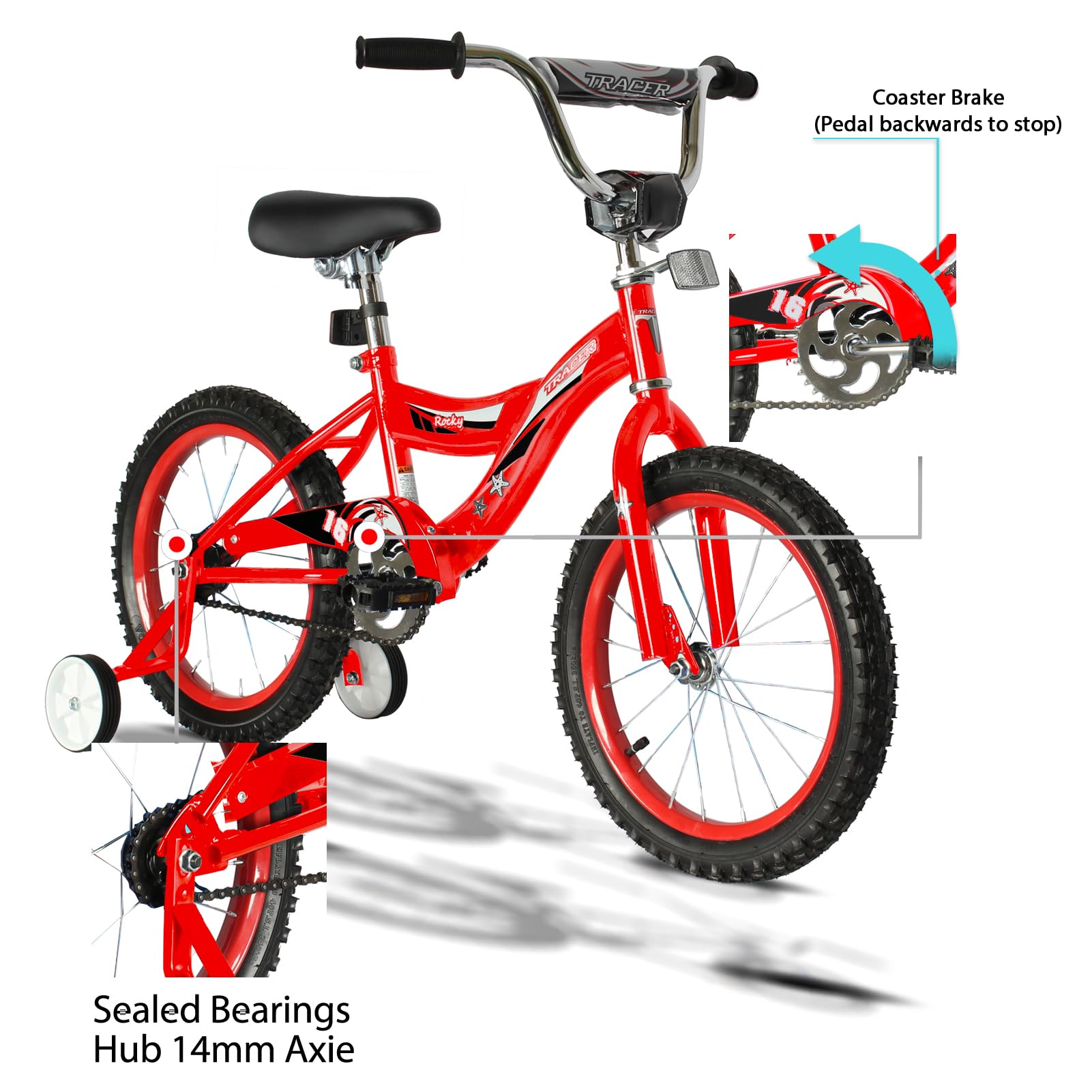 Tracer Logan 20 in Hi-Ten Steel Framed Freestyle BMX Style Beginnerrs Bike, Red