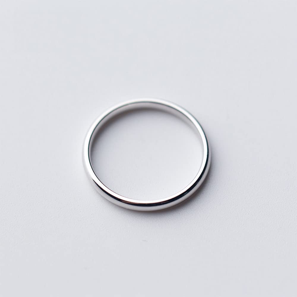 SILBERTALE 925 Sterling Silver Ring 2MM High Polish Plain Dome Wedding Band Ring for Women Men Comfort Fit 2