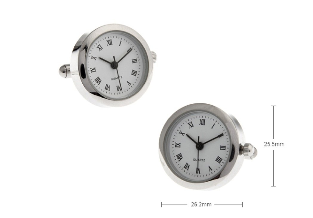 MRCUFF Real Working Watch Pair Cufflinks in a Presentation Gift Box & Polishing Cloth