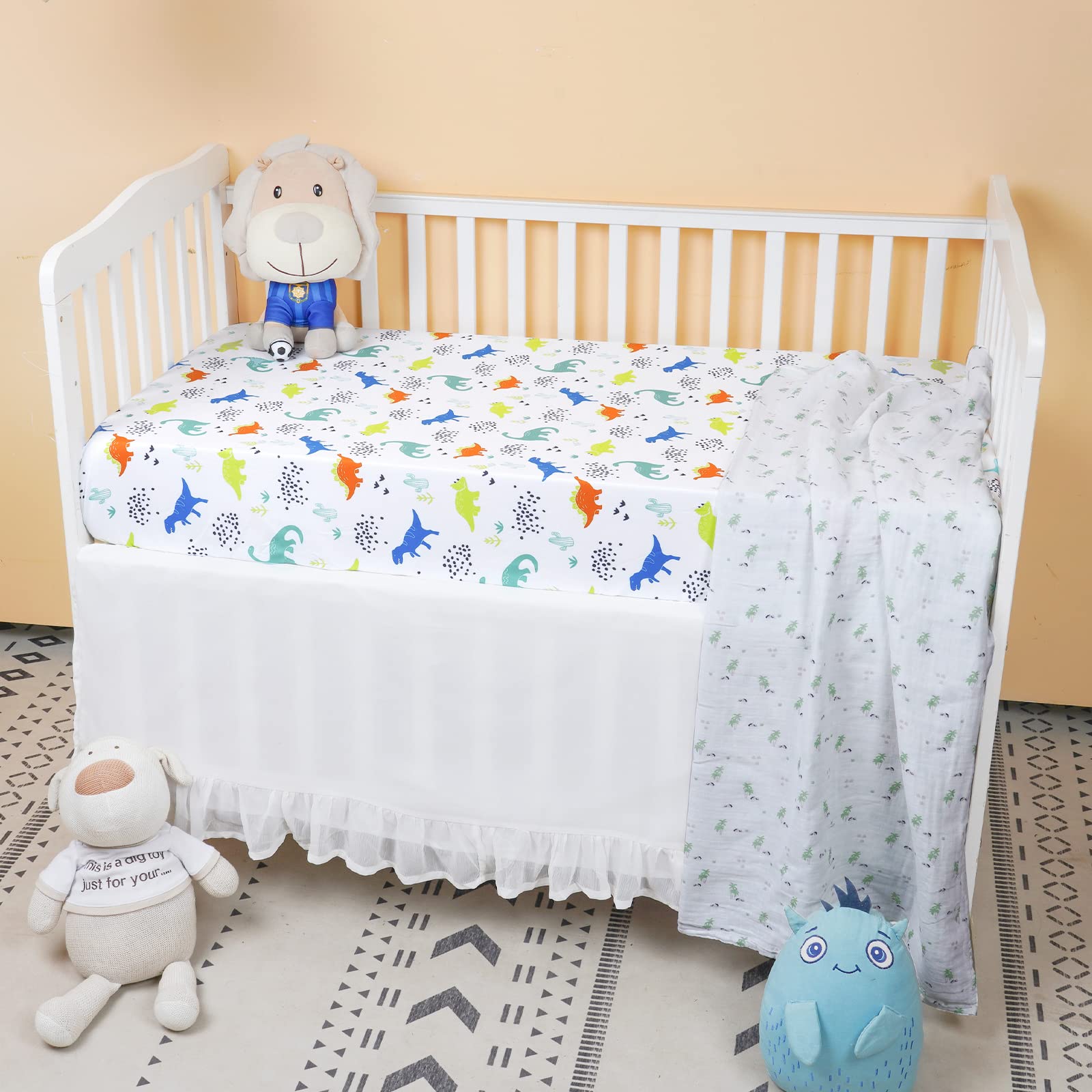 PHF 3 Pack Soft Bassinet Sheets, Star Comfy Cradle Sheets for Baby Boys Girls Neutral, Universal Fit for Most Cradle and Bassinet Mattress, Grey White Star