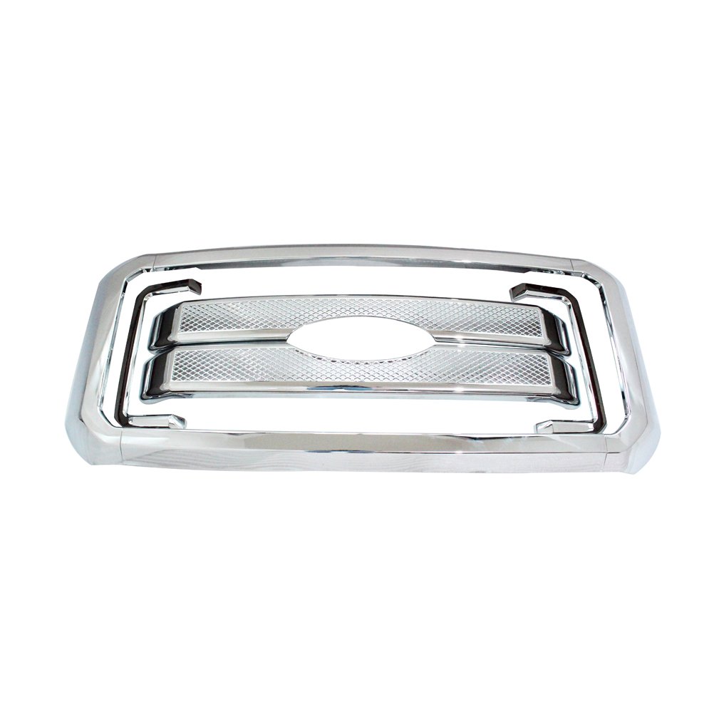 NINTE Grill Covers for 2011-2016 Ford F-250 F-350 F-450 Super Duty - ABS Chrome Front Bumper Hood Grille Cover - 8pcs(NOT the Replacement)