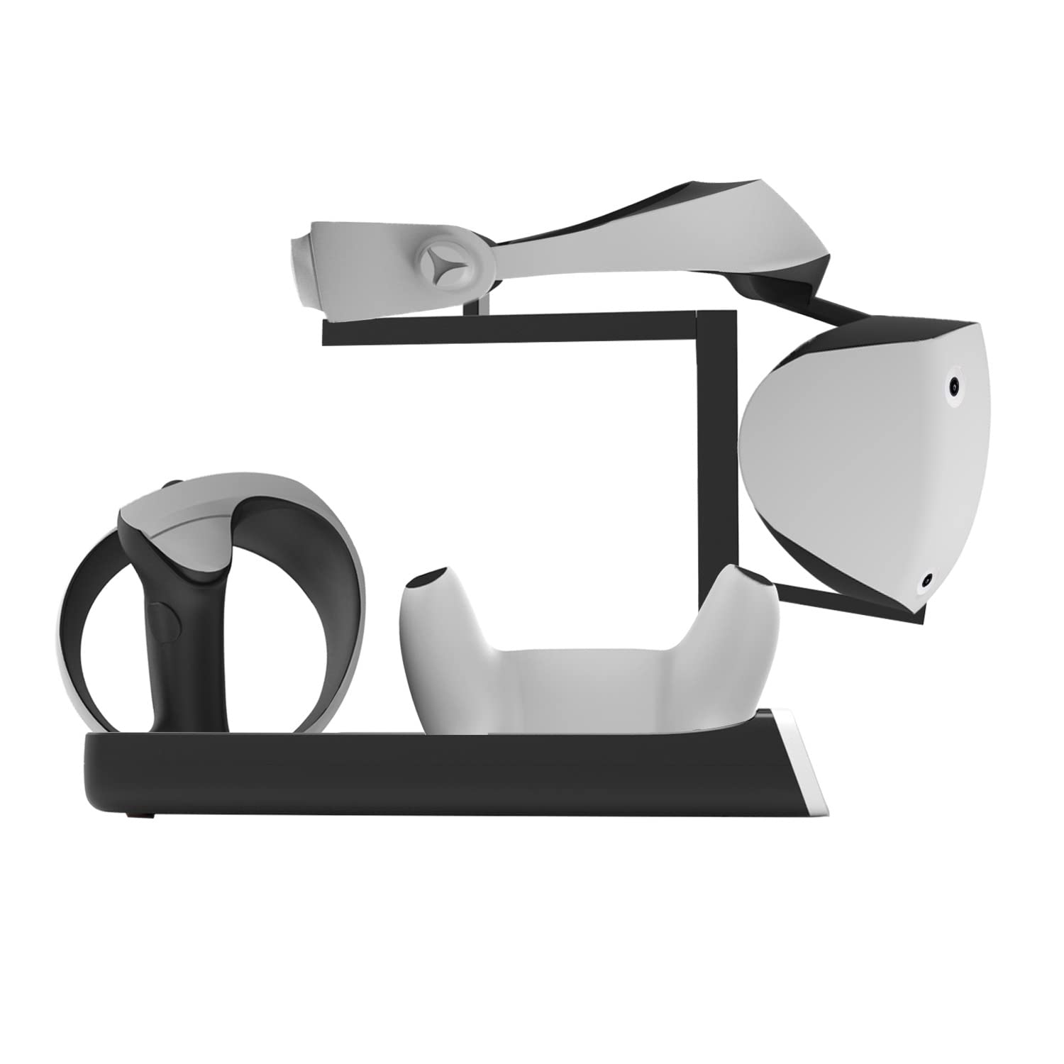 ZahoTse VR2 Charging & Storage Stand for Playstation VR2 Controller,PS VR2 / PS5 Charger with CD Storage Rack Headphone Mount(Playstation VR2 / PS5,Black) FC-PVR2-003