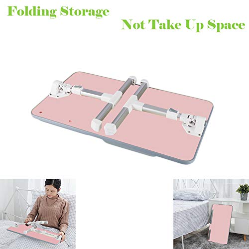 RiwiR Laptop Desk Pink Foldable Lap Desk Stand Portable Bed Sofa Adjustable Height with Tilt Angle Folding Table for Student Adults Hospital Home Work Writing Tray