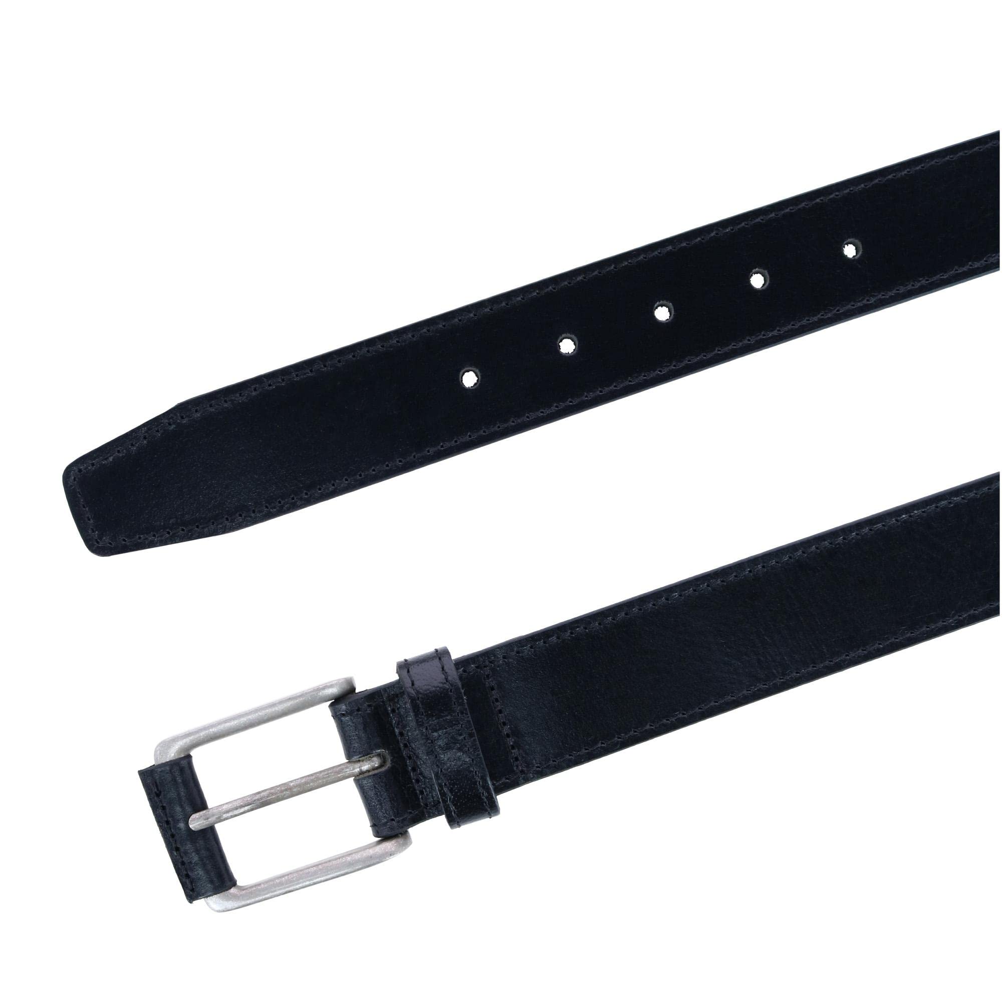 Trafalgar Men's Wyatt 35mm Genuine Leather Casual Jean Belt, 34, Black
