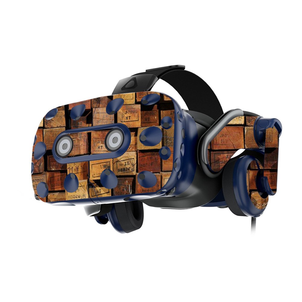 MightySkins Skin Compatible with HTC Vive Pro VR Headset - Stacked Wood | Protective, Durable, and Unique Vinyl Decal wrap Cover | Easy to Apply, Remove, and Change Styles | Made in The USA