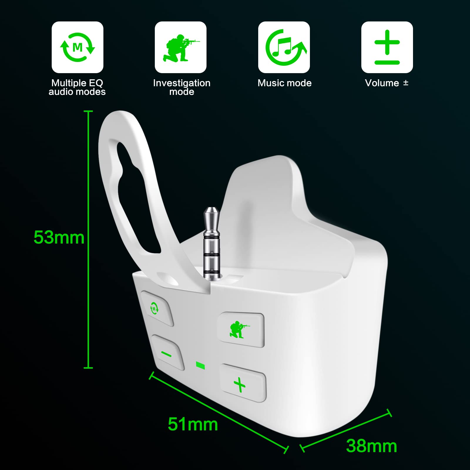 Stereo Headset Adapter Compatible with PS5 Controller,Sound Enhancer with 3.5 mm Audio Jack White