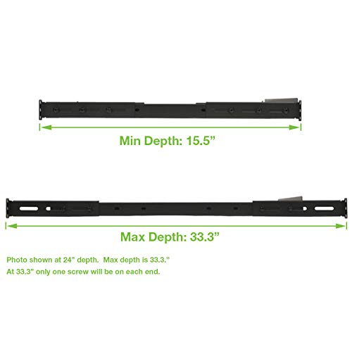 NavePoint Vented 4-Post Shelf, Adjustable, Black, 550 mm Depth, 1U, 242 lbs, Cold Rolled Steel, CE Compliant