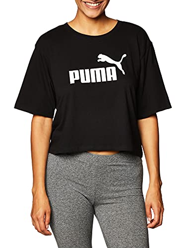 PUMA Women's Essentials+ Cropped Tee, Black, Medium