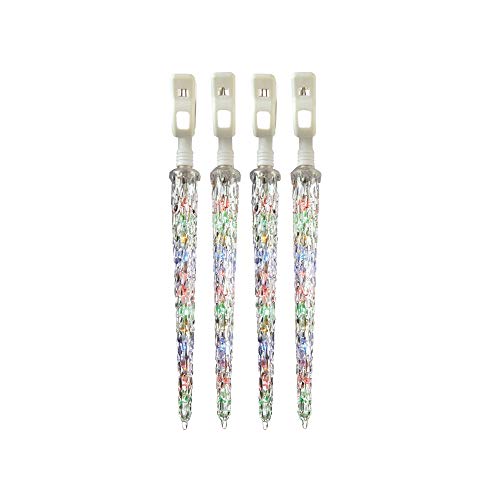 Noma LED Quick-Clip Cascading Shooting Star Icicle Christmas Lights | Built-in Clip-On Icicle Lights | 10 Multi-Color Bulbs | 12.6 Ft. White Wire Strand 