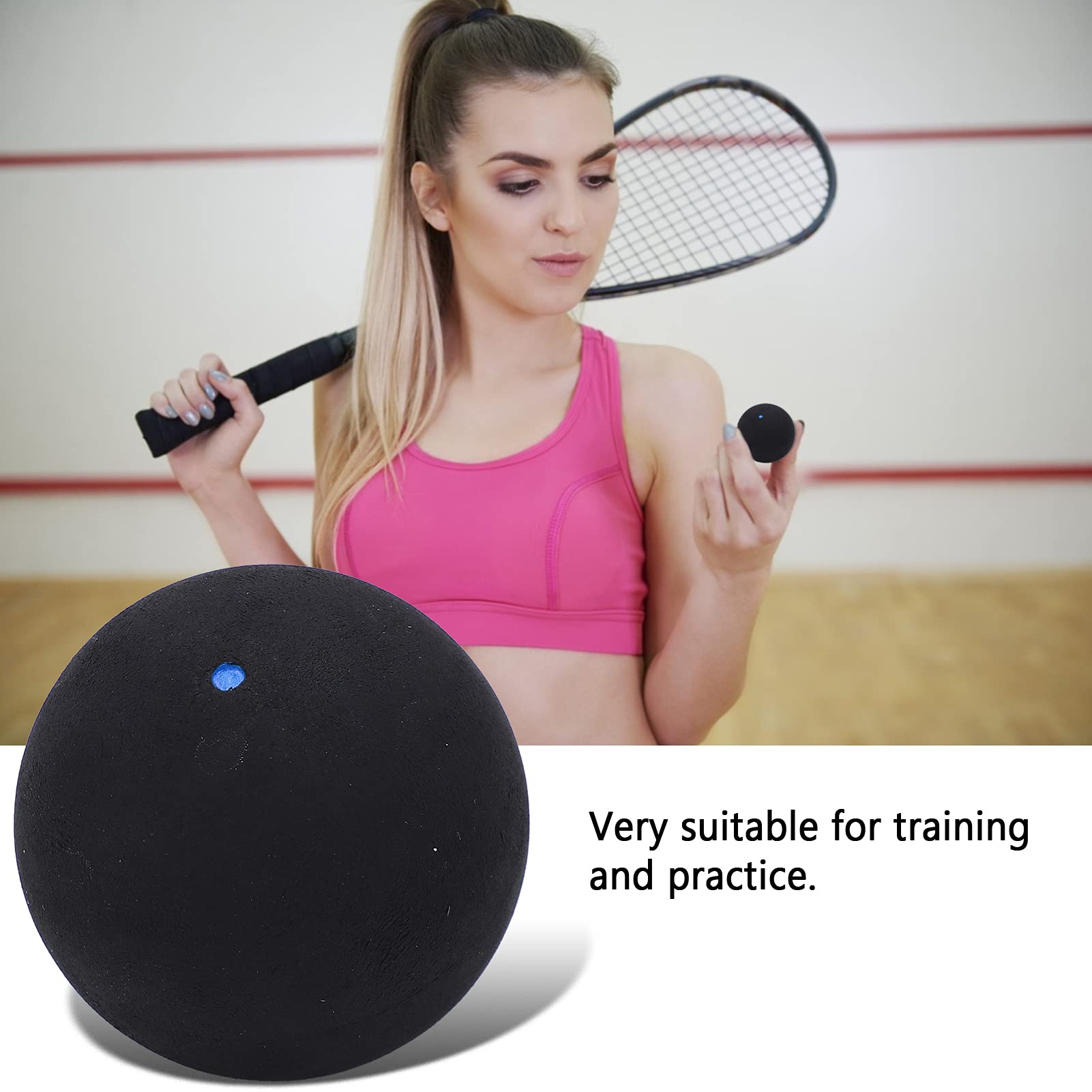 Squash Balls, High Bounce Durable Training Squash Ball Wear‑Resistant for Competition for Training(Single Blue dot)
