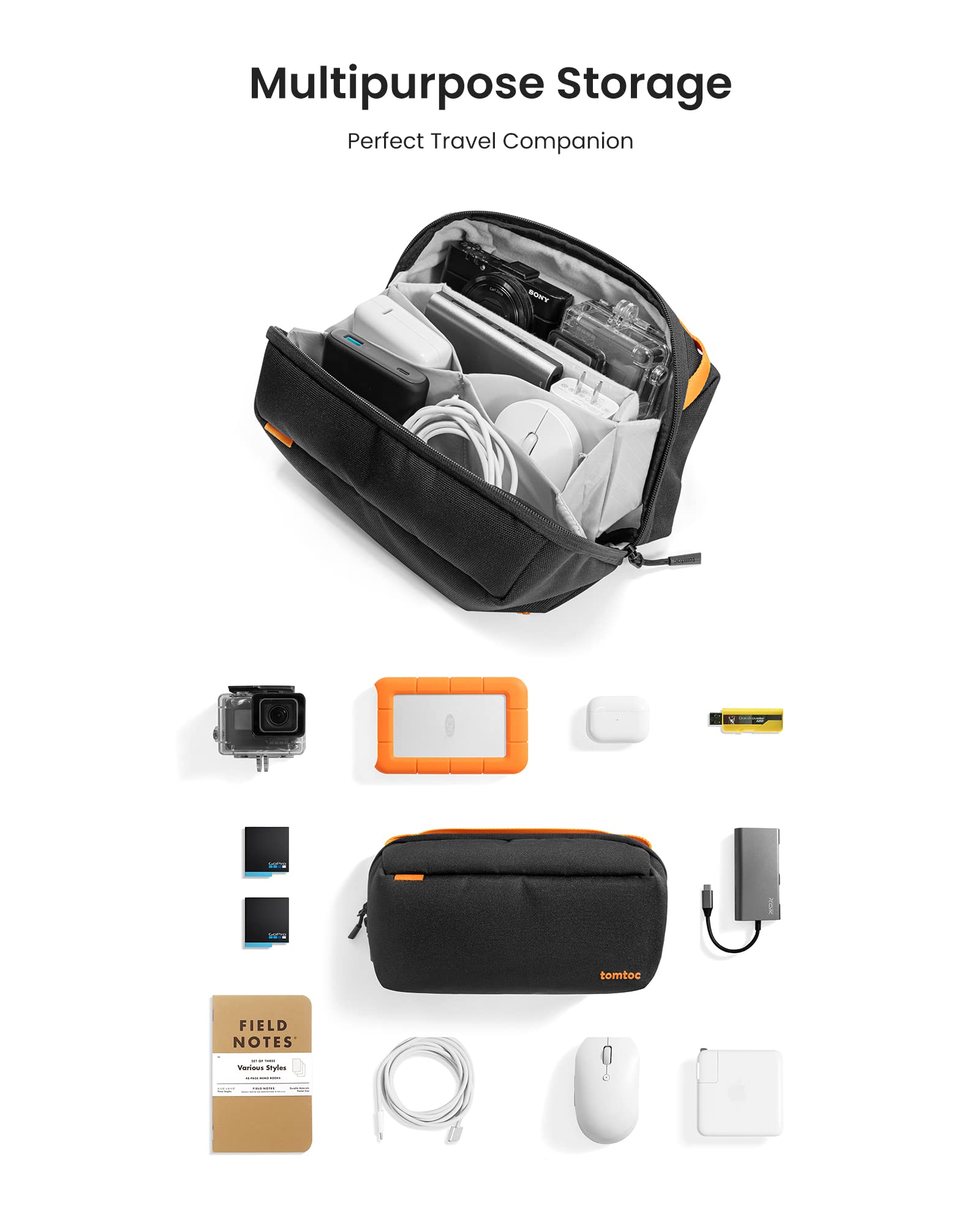 tomtoc Carrying Bag for Nintendo Switch/ OLED, Protective Large Capacity, with 20 Game Card Slots, Travel Storage Pouch, Electronics Accessory Organizer, Travel-Friendly-Handle