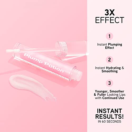 Physicians Formula Lip Plumper Gloss Formula Plump Lip Potion Needle-Free Lip Plumper Gloss Cocktail Shade Extension,Pink Crystal Potion,Lip Enhancer,Fuller Lips