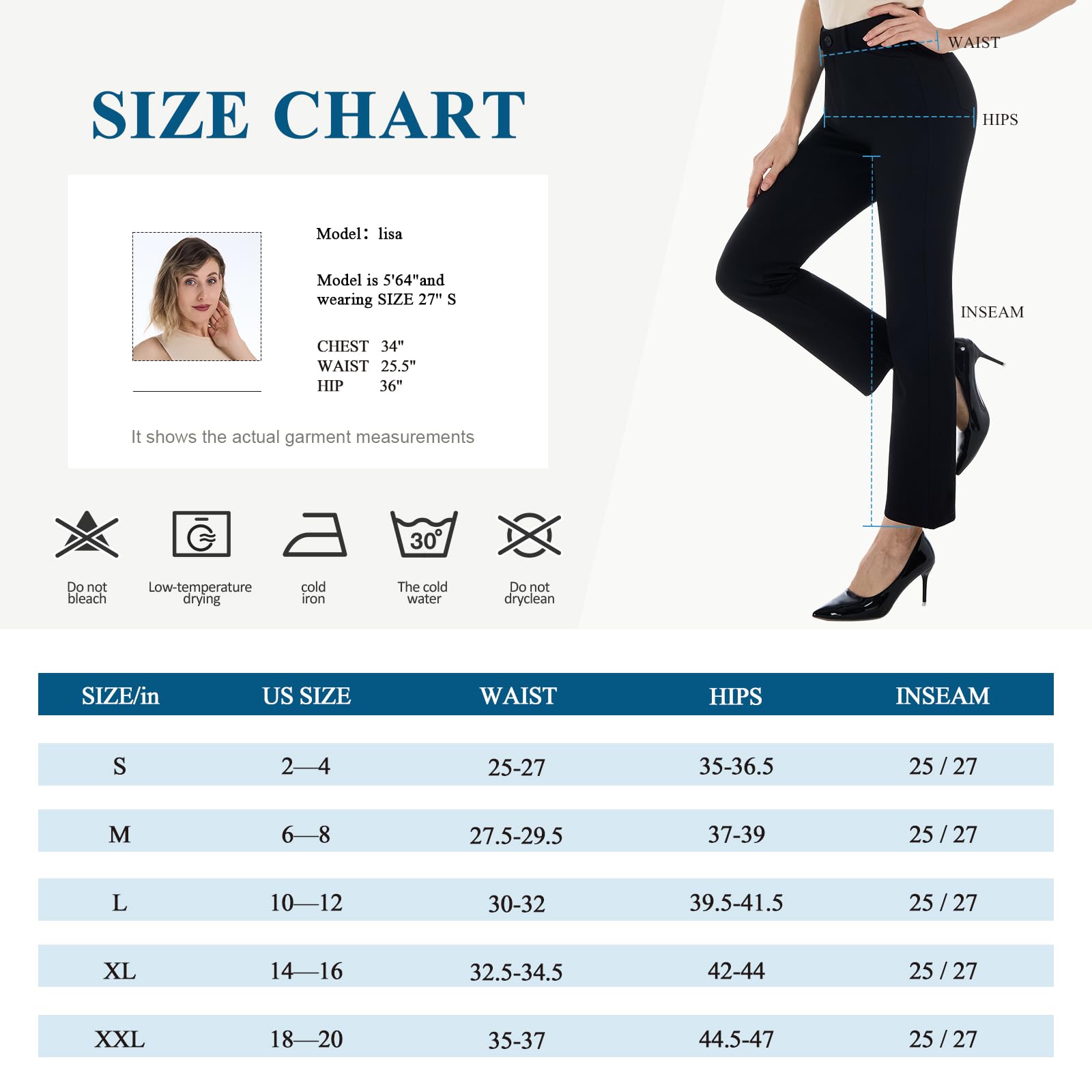 Women's Dress Pants Stretchy Work Pants Work Slacks Business Casual Relaxed Fit Straight Leg Bootcut Pull on Trousers with Pockets