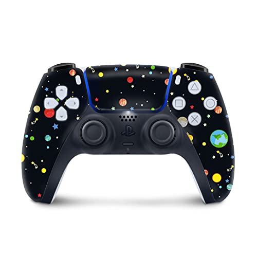 PS5 BLACK Galaxy Skin for PlayStation 5 Console and 2 Controllers, Planets skin Vinyl 3M Decal Stickers Full wrap Cover (Disk Edition)